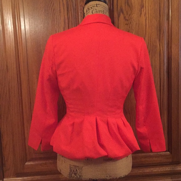 Maude | Jackets & Coats | Maude Orange Peplum Blazer | Poshmark